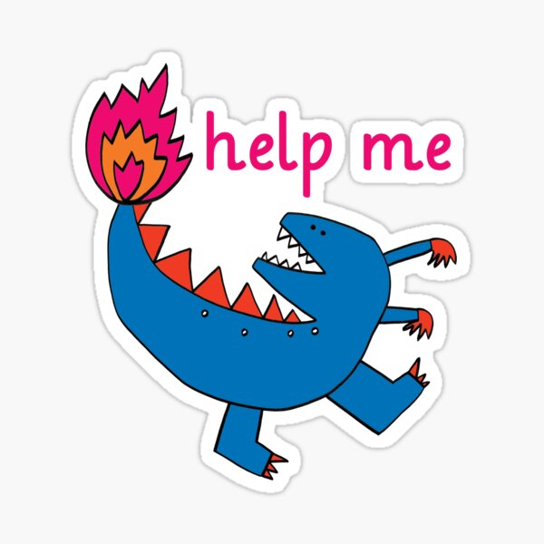 "help me" Sticker by taksoart | Redbubble