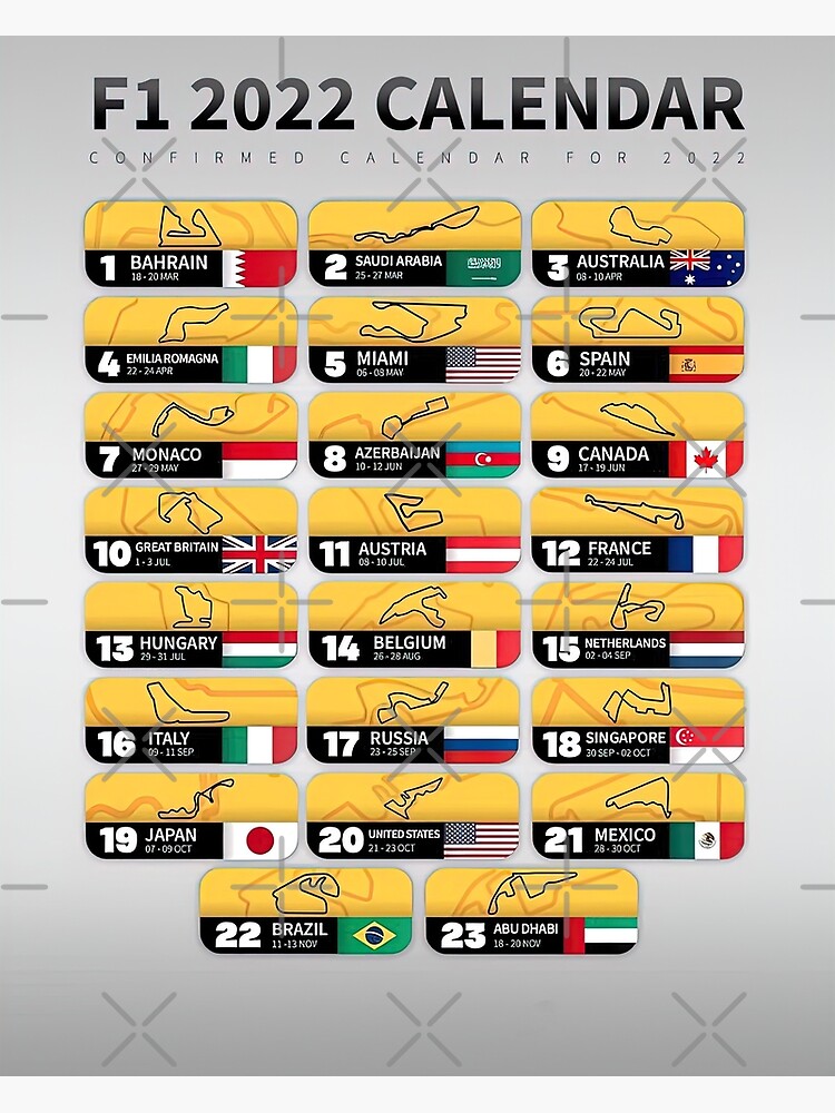 "F1 2022 Calendar Collage" Poster for Sale by dennisfurst | Redbubble