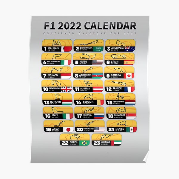 "F1 2022 Calendar Collage" Poster for Sale by dennisfurst | Redbubble