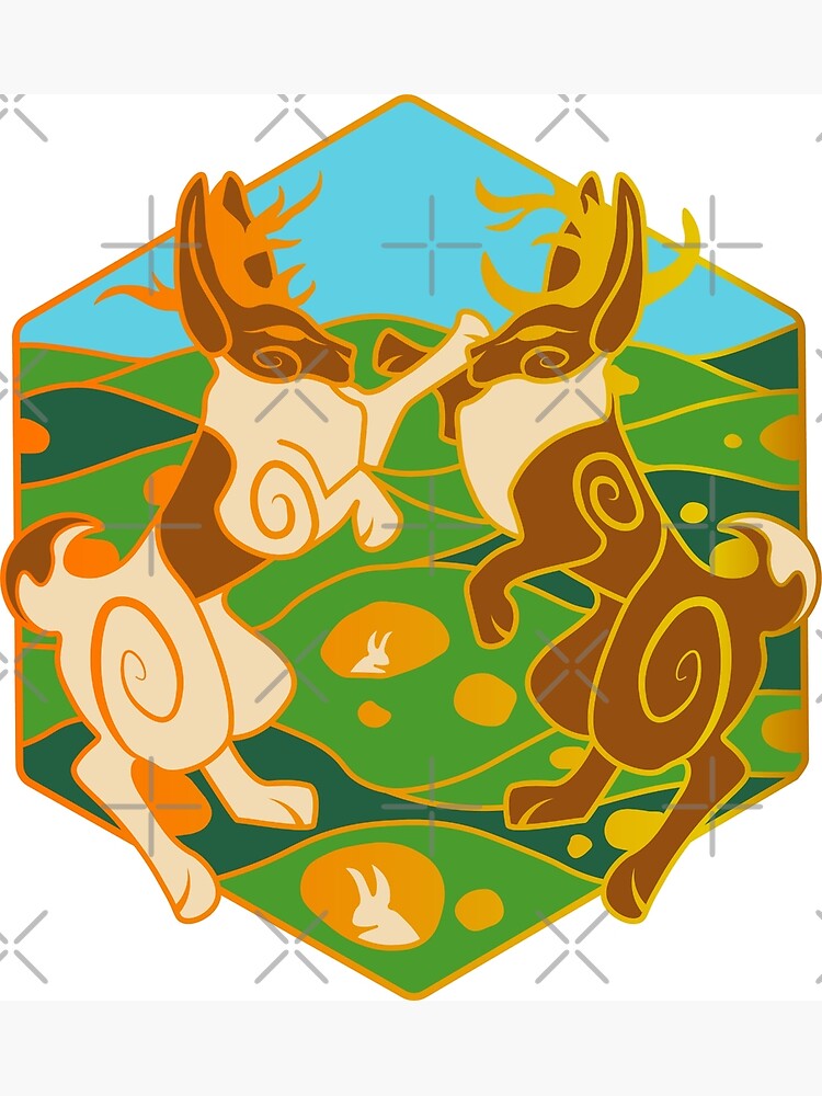 "Boxing Jackalopes | Celtic Cryptids | Enamel Pin Design Myths Folklore ...