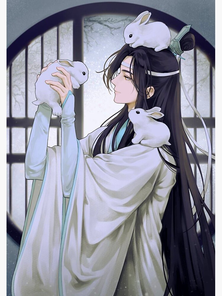 "Lan Wangji art manga rabbits MDZS" Sticker for Sale by TessyArt ...