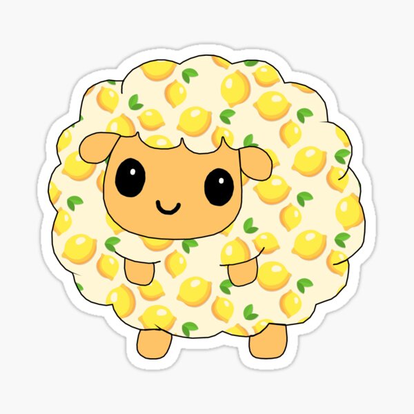 "fluffy little sheep (lemon edition)" Sticker for Sale by ...