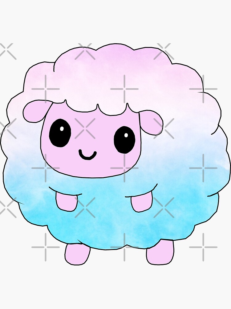 "fluffy little sheep (watercolour edition)" Sticker by ShipsinParadise ...