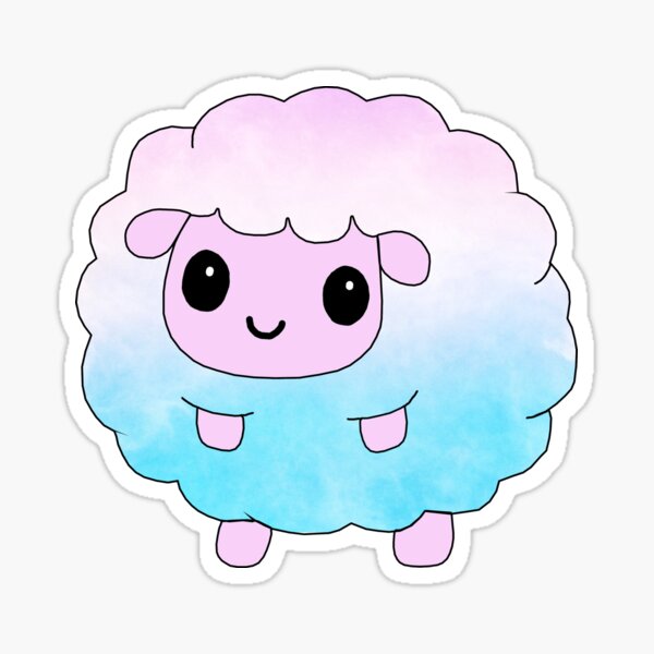 "fluffy little sheep (watercolour edition)" Sticker by ShipsinParadise ...