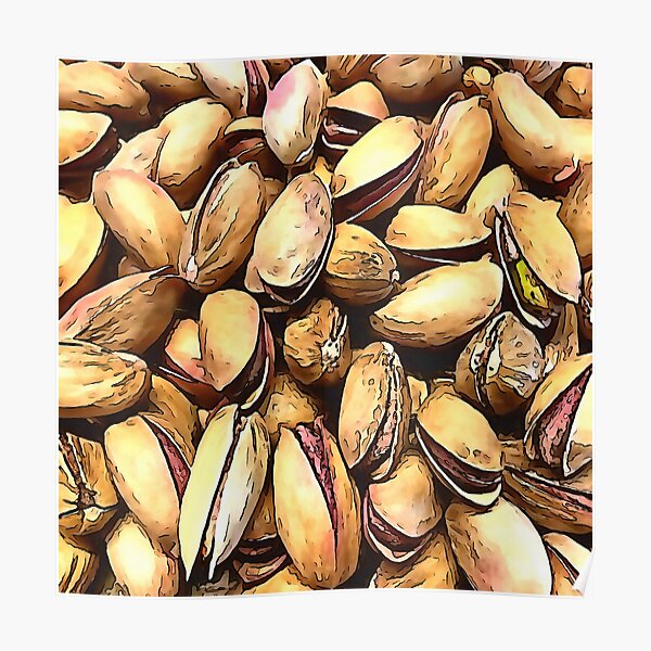 "Pistachio Nuts Black Outline Art" Poster for Sale by taiche | Redbubble