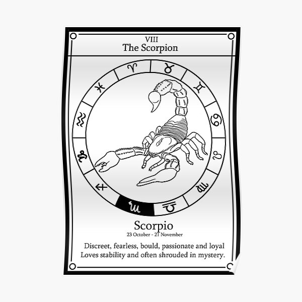 "Scorpio wheel star sign " Poster for Sale by Jadestonedesign | Redbubble