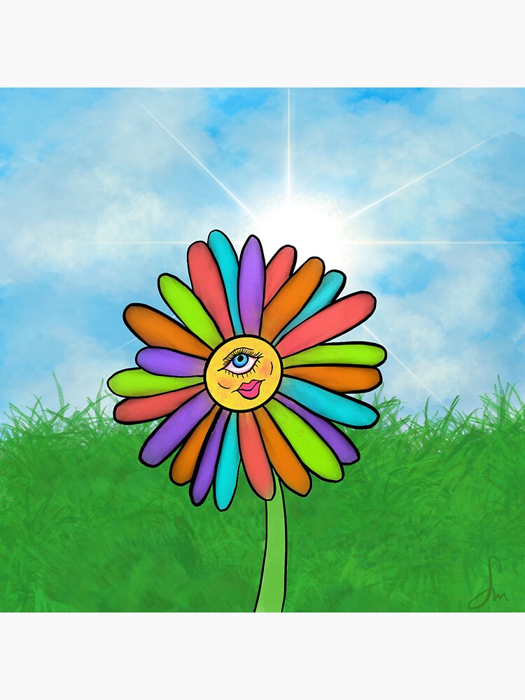 "trippy eye flower" Sticker for Sale by enbylesbian420 | Redbubble
