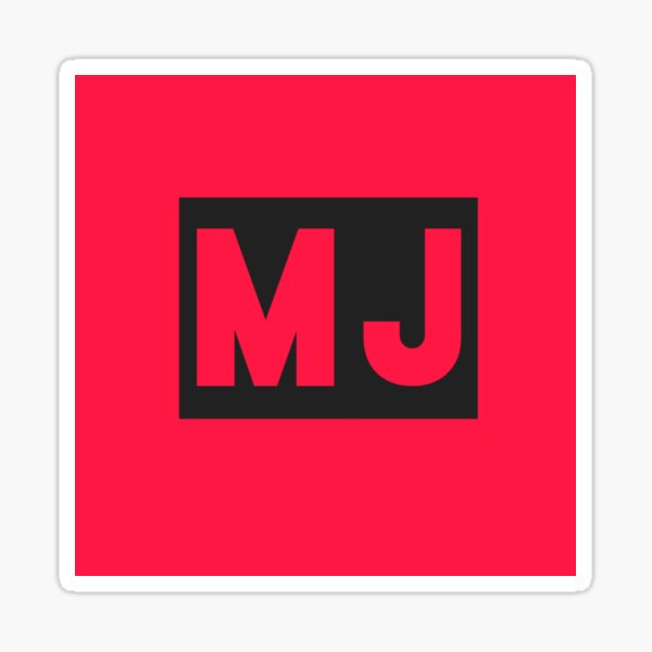 "MJ." Sticker by Shaiqua001 | Redbubble