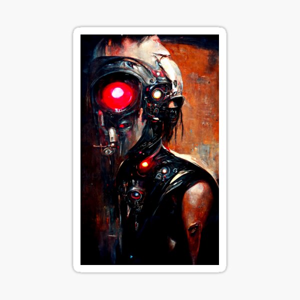 "Postcards from the Future - Cyborg" Sticker by ErianAndre | Redbubble