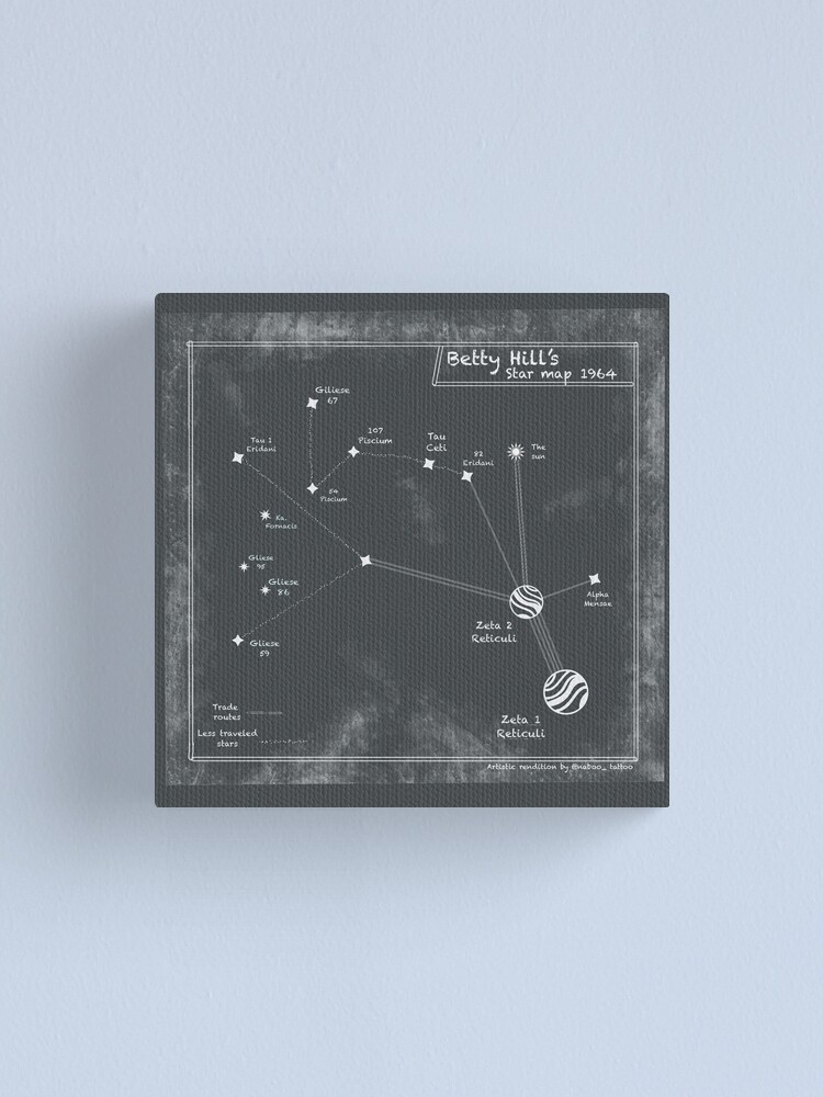 "Betty hills star map - zeta reticuli star system " Canvas Print for ...