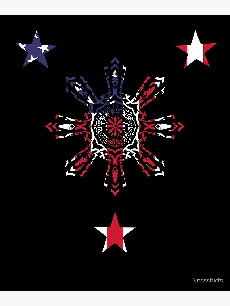 "American Flag Three Stars And A Sun For A Pinoy Filipino " Poster by ...