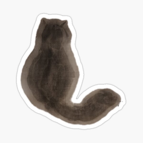 "Chinese Ink Cat" Sticker by Yeung-FineArts | Redbubble