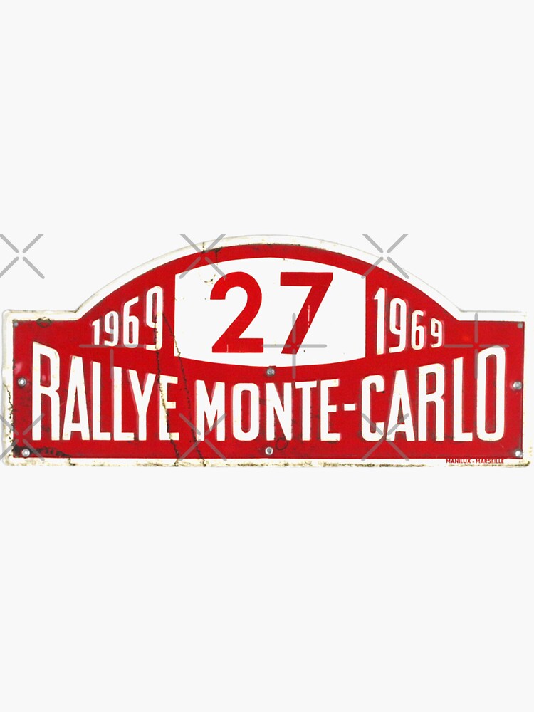 "1969 Monte-Carlo Rally Plate - Monte-Carlo Rally - Escort" Sticker by ...