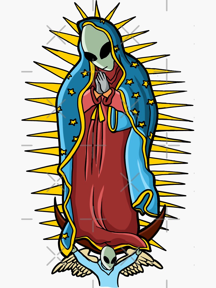 "Virgin Mary Alien " Sticker for Sale by Localnonunion | Redbubble