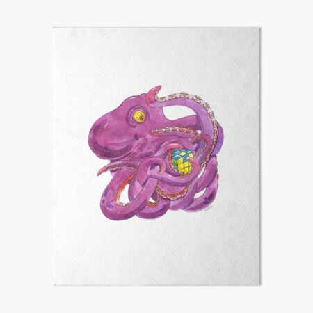 "Octopus with Rubik's Cube" Art Board Print by tmetamorfosis | Redbubble