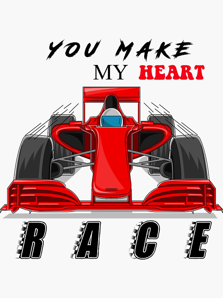 "You Make My Heart Race" Sticker by ALFIESP | Redbubble