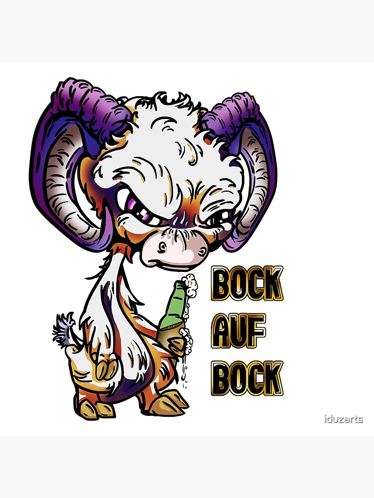 "Purple and Orange Cartoon German GOAT: Bock auf Bock" Poster by ...