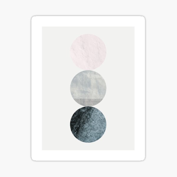 "Minimalist, soft contrasting circles" Sticker by NubivagantInk | Redbubble