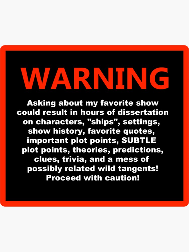 "Fan Base T-ShirtMega Fan Warning Label " Sticker for Sale by ...