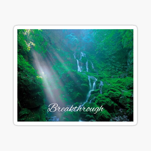 "Breakthrough Sunlight Waterfall Forest (Inspiration)" Sticker for Sale ...