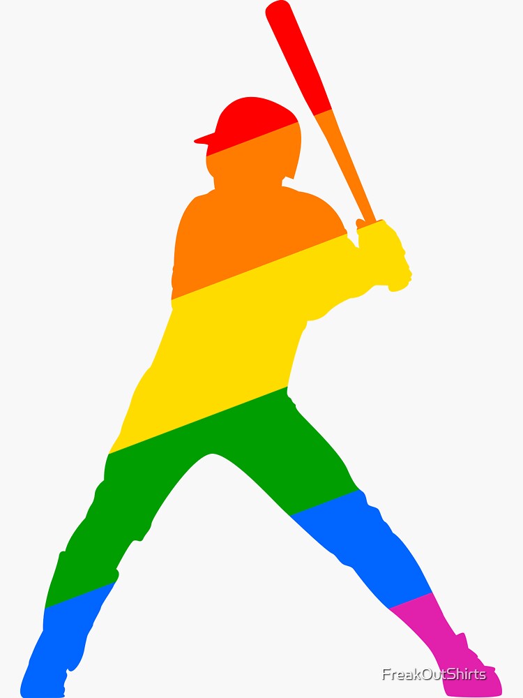 "LGBTQ baseball" Sticker for Sale by FreakOutShirts | Redbubble