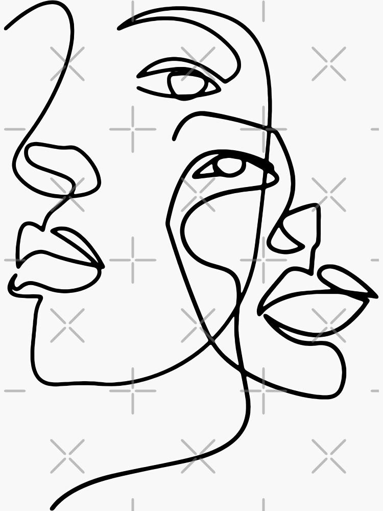 "girls abstract line art" Sticker by buhkanalthe | Redbubble