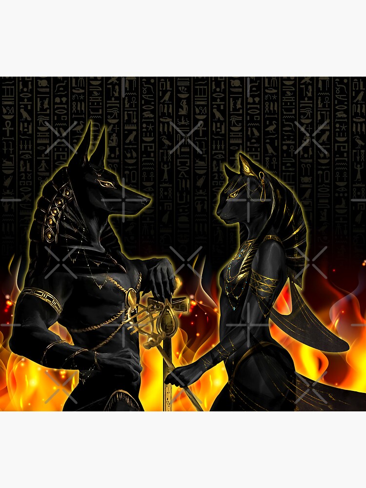 Anubis Bastet Ancient Egyptian Mythology Culture Sticker By Vuhoa0201