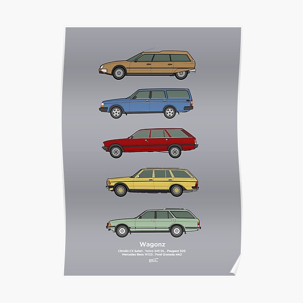 "Wagonz (Large Estate) classic car collection" Poster by ...