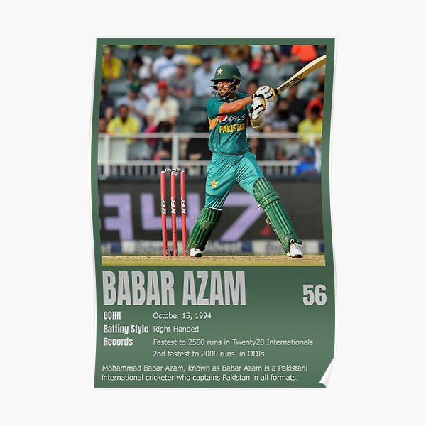 "King Babar Azam | Pakistani Cricketer | Pakistan Cricket Team" Poster ...