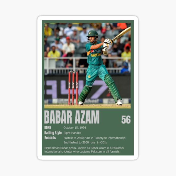 "King Babar Azam | Pakistani Cricketer | Pakistan Cricket Team" Sticker ...