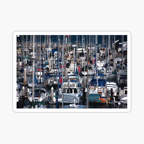 "Santa Barbara Harbor Boats" Sticker by Mindful-Designs | Redbubble