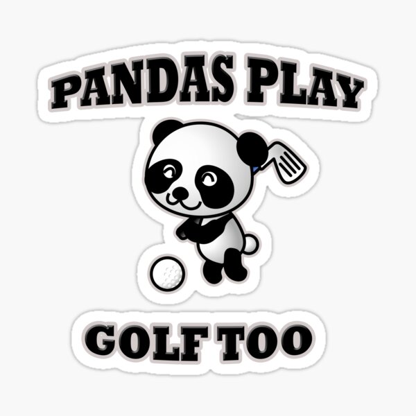 "pandas play golf too" Sticker by jellydodgers | Redbubble
