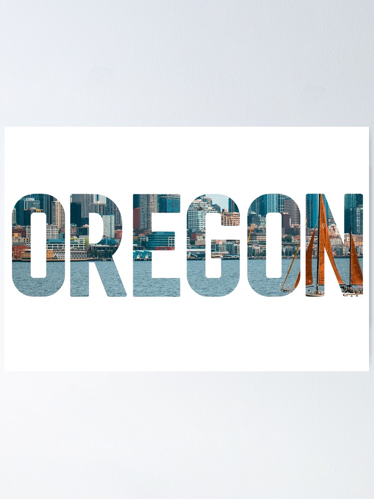 "Oregon Iconic Scenery Logo" Poster for Sale by 38thSeotember | Redbubble