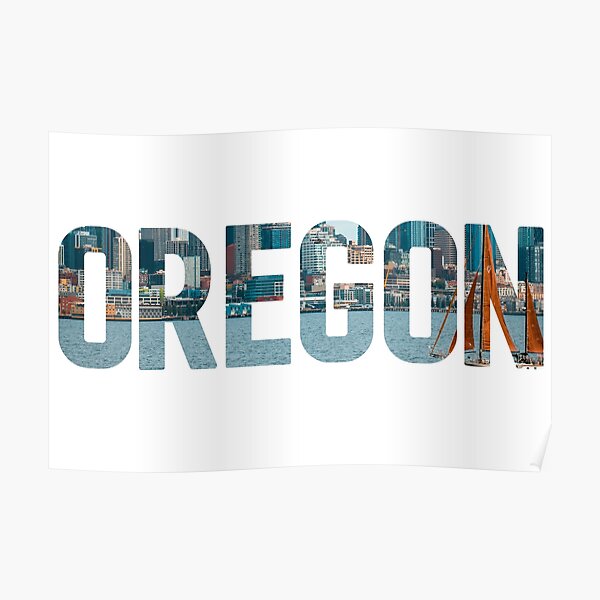 "Oregon Iconic Scenery Logo" Poster for Sale by 38thSeotember | Redbubble