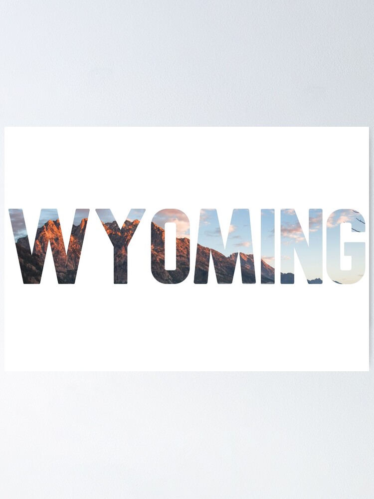 "Wyoming Iconic Scenery Logo" Poster for Sale by 38thSeotember | Redbubble