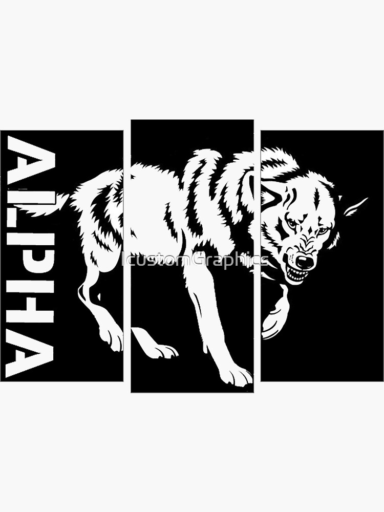 "Alpha male Wolf design Wolfpack graphic designs " Sticker by ...