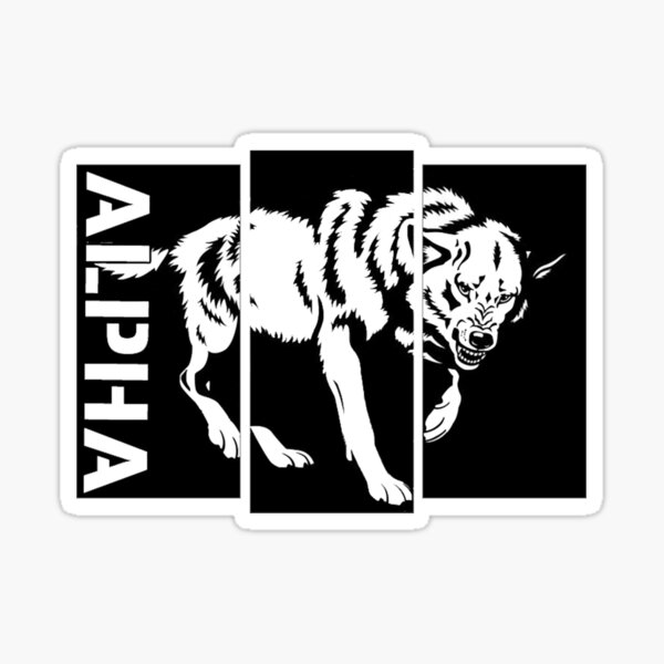 "Alpha male Wolf design Wolfpack graphic designs " Sticker by ...