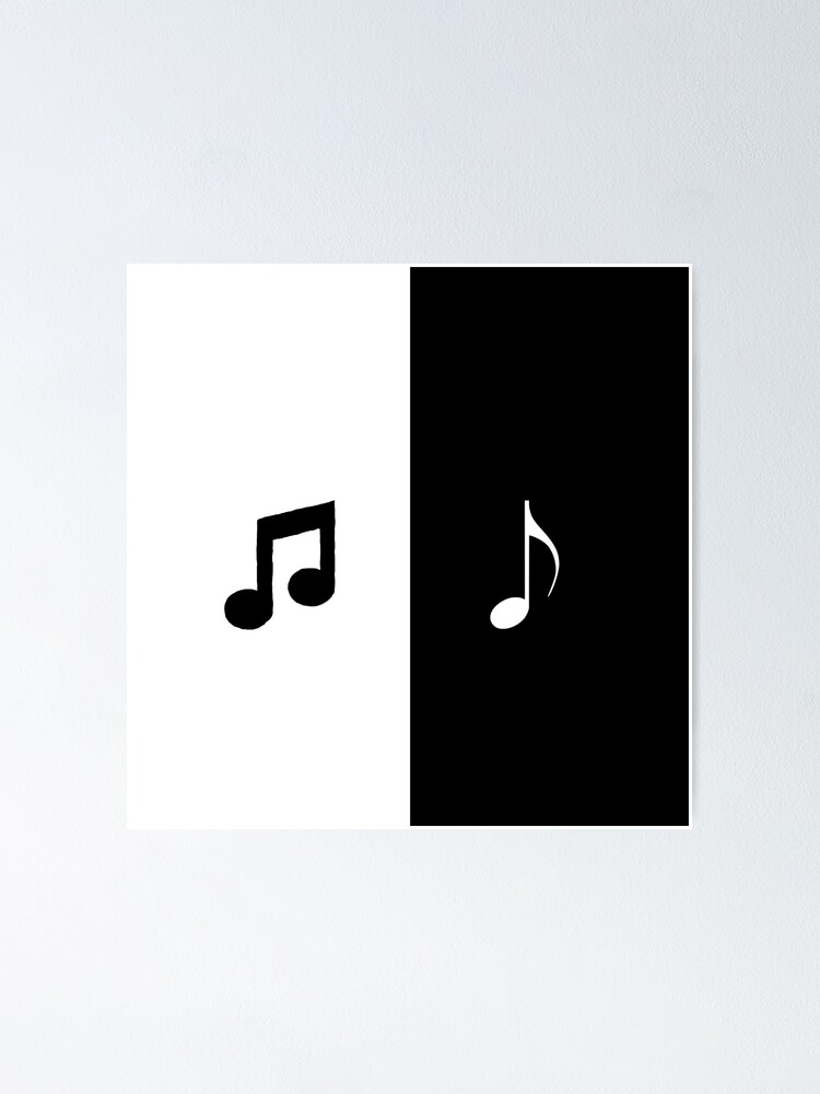 "Black and white music notes" Poster for Sale by Shiro-To-Koro | Redbubble