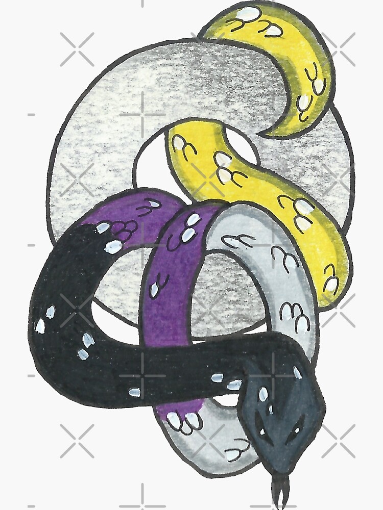 "Nonbinary Snake" Sticker by hyenkey | Redbubble