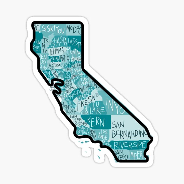 "California Map" Sticker for Sale by HappyHabits | Redbubble