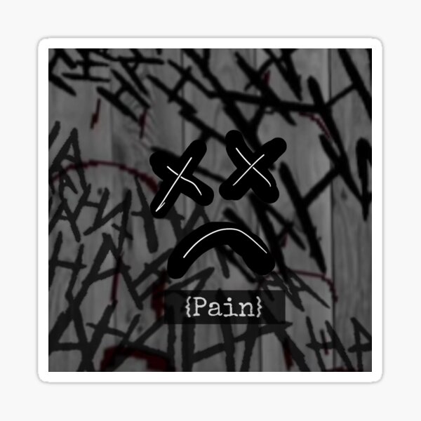 ""Pain." inspired art design" Sticker by kpaulad | Redbubble