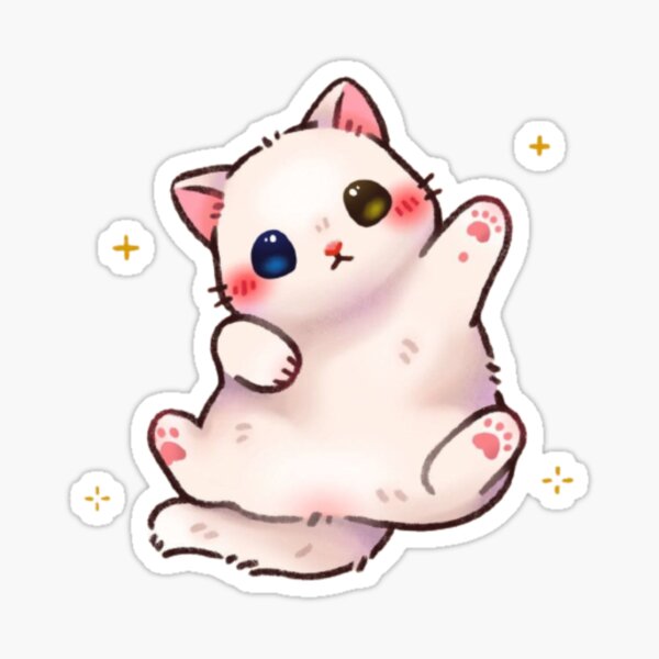 "White Cat" Sticker for Sale by kittiescuties | Redbubble
