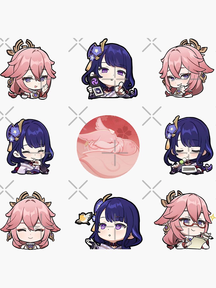 Sticker « Genshin Impact Yae Miko et Raiden Chibi », par NerdCult ...