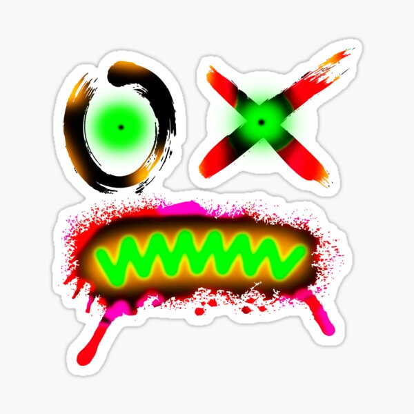 "A Smile In Neon Colors, Smile, Neon, Evil, Multicolored,#3." Sticker ...