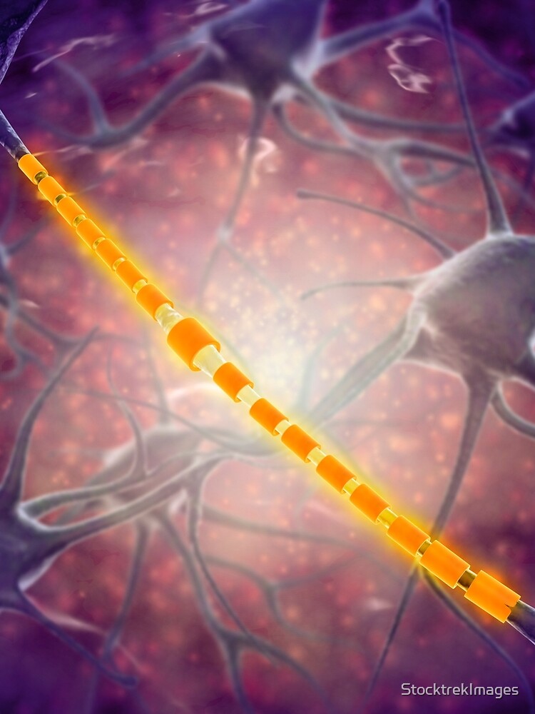 "Conceptual image of a neuron lightning signal passing." Drawstring Bag ...