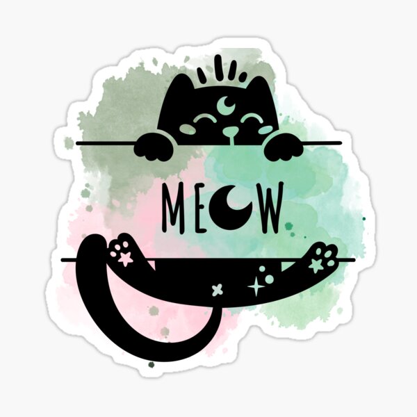 "Cat - Meow" Sticker by My-AnimalArt | Redbubble