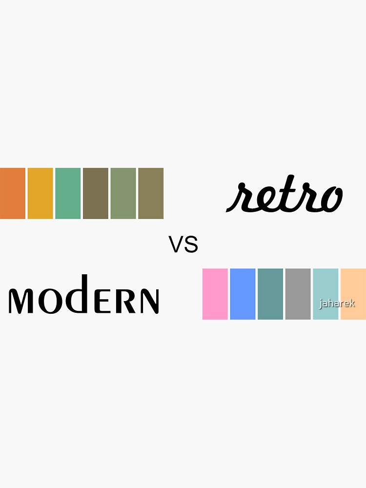 "Retro vs modern" Sticker by jaharek | Redbubble