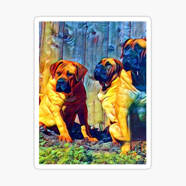 "Big Spoiled Boerboel Puppy Babies" Sticker by PuppyLoversArea | Redbubble