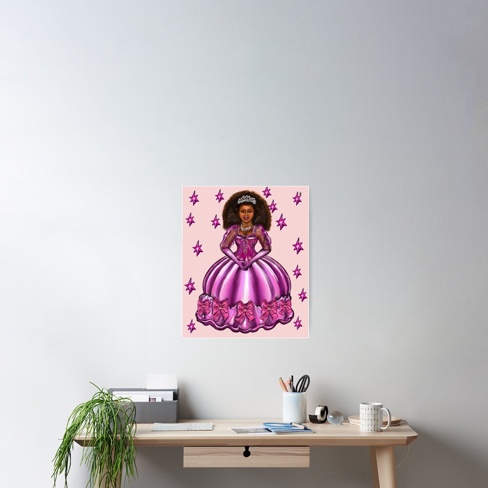 Póster «Princess - Black Afro Princess en morado con estrellas 7 ...