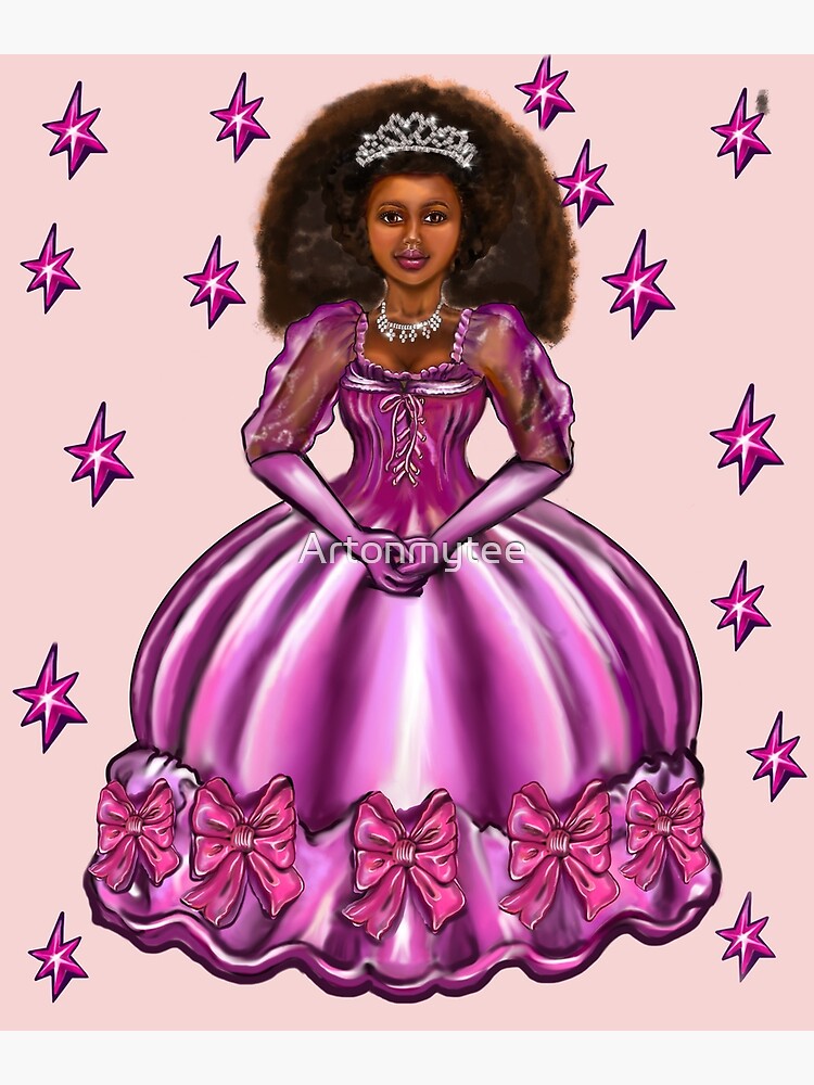 Póster «Princess - Black Afro Princess en morado con estrellas 7 ...